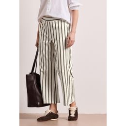 Jerseyhose Street One, Damen, Gr. 44, L&auml;nge 26, soft beige, Jersey, 70% Baumwolle, 26% Polyester, 4% Elasthan, gestreift, comfort fit normal, Hosen Jerseyhose, im Streifendesign