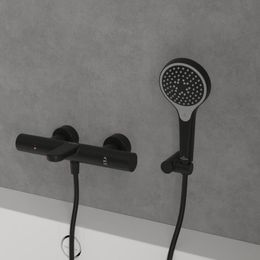 Villeroy & Boch Villeroy & Boch Verve Showers Handbrause TVS109001000K5 &Oslash; 110mm, 3 Strahlart, mit R&uuml;ckflussschutz, Wandmontage, matt black