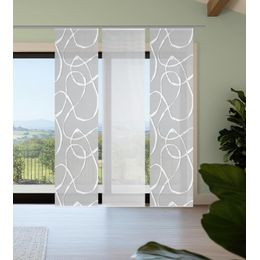 Schiebegardine Vision S "OPHELIA", grau (hellgrau), B:60cm H:260cm, Polyester, Gardinen, Schiebevorhang,Bambusoptik,Digitaldruck,SET
