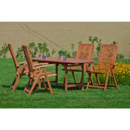 Merxx Tischgruppe Cordoba 5-tlg. mit ovalem Auszugstisch 120/170 x 100 cm
