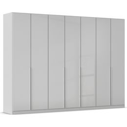 Dreht&uuml;renschrank OTTO HOME "Kleiderschrank Kleiderschr&auml;nke Schrank Garderobe AGORDO mit Glasfront", grau (seidengrau, glas seidengrau), B:315cm H:229cm T:54cm, Holzwerkstoff, Schr&auml;nke, Dreht&uuml;renschrank, durchdachte Innenausstattung, in 8 Breiten und 2 H&ouml;hen MADE IN GERMANY