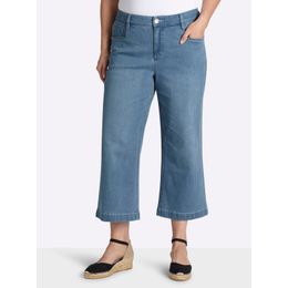 sheego Gro&szlig;e Gr&ouml;&szlig;en 7/8-Jeans mit weitem Bein, blue-bleached, Gr&ouml;&szlig;e 50 - Damen