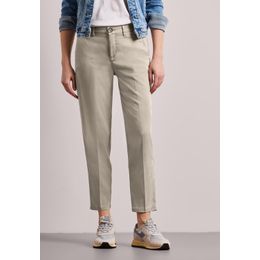 Chinohose Street One, Damen, Gr. 34, L&auml;nge 28, buff grau, Stoff, 60% Lyocell, 37% Baumwolle, 3% Elasthan, unifarben, comfort fit kn&ouml;chelfrei, Hosen Chinohose, Middle Waist