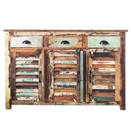Riess Ambiente riess-ambiente Sideboard JAKARTA - 125cm recyceltes Massivholz aus Fischerbooten