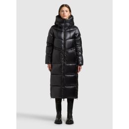 Steppmantel Khujo "TONIA", Damen, Gr. S, schwarz, 100% Nylon, unifarben, regular fit, eingesetzt elastischer Bund mit Windstopper, M&auml;ntel Steppmantel