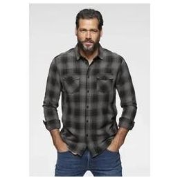 Langarmhemd Arizona, Herren, Gr. XXXL (47/48), N-Gr, grau (anthrazit), Obermaterial: 100% Baumwolle, kariert, tailliert, Hemden, im trendigem Karo und Brusttaschen