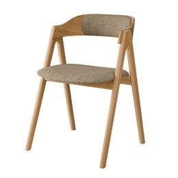 Stuhl HAMMEL FURNITURE "Mette by Hammel", , eiche ge&ouml;lt, eiche ge&ouml;lt, beige, B:52cm H:75cm T:54cm, Massivholz, Stoff, St&uuml;hle, Stuhl, Massivholz, gepolsterte Sitz- & R&uuml;ckenlehne, versch. Farbvarianten