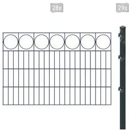 Doppelstabmattenzaun Arvotec "ESSENTIAL 80 zum Einbetonieren "Ring" mit Zierleiste", grau (anthrazit), H:80cm, Kunststoff, Stahl, Zaunelemente, Zaunh&ouml;he 80 cm, Zaunl&auml;nge 2 - 60 m