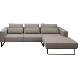 Ecksofa Musterring "JustB PM100", taupe, B:292cm H:88cm T:185cm, 100% Polyester, Sofas, Ecksofa, Mit schwarzen Metallkufen und 292 cm Breite - 6 Farben w&auml;hlbar