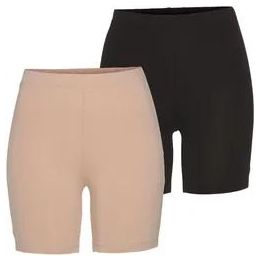 Radlerhose Tamaris, Gr. 38, N-Gr, schwarz (puder, schwarz), Jersey, Obermaterial: 95% Baumwolle, 5% Elasthan. Obermaterial wei&szlig;: 95% Baumwolle, 5% Elasthan, Basic, sehr figurbetont kurz, Hosen Radlerhose, zum Unterziehen unter Kleidern und R&ouml;cken - im Set
