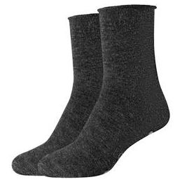 ABS-Socken Camano "warm & cozy", Damen, Gr. 43-46, grau, Materialmix, meliert, unifarben, normal, Socken, mit Anti-Rutsch Noppen