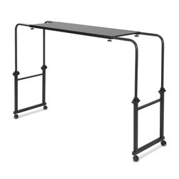 Betttisch auf Rollen, h&ouml;henverstellbar 78 bis 120cm, l&auml;ngenverstellbar 119 bis 190cm, schwarz