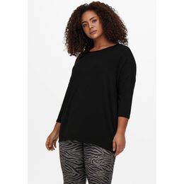 Only sheego Gro&szlig;e Gr&ouml;&szlig;en 3/4-Arm-Shirt, schwarz, Gr&ouml;&szlig;e M - Damen