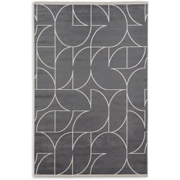 Sch&ouml;ner Wohnen Kollektion Teppich "Magic 6104", grau (anthrazit), B:160cm H:7mm L:230cm, Kunstfaser, Viskose, SCH&Ouml;NER WOHNEN-KOLLEKTION, Teppiche, Teppich, Hoch Tief Struktur, mit Viskose, weich und gl&auml;nzend