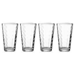 Glas Leonardo "Trinkgl&auml;ser Optic 540 ml 4er Set transparent", bunt (transparent), 4 tlg., Glas, Trinkgef&auml;&szlig;e, Kaffeetasse