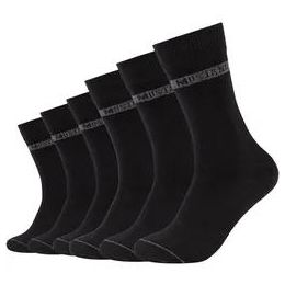 Socken Mustang "casual", Damen, Gr. 39-42, schwarz, Baumwollmischung, uni und meliert, normal, Socken Socken, weicher und elastischer Komfortbund