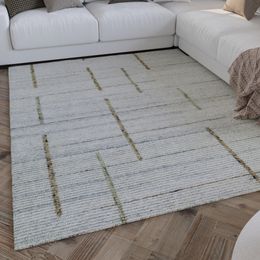 Teppich Wecon Home "Hamptons TWENTYTWO", wei&szlig; (perl wei&szlig;), B:160cm H:10mm L:230cm, Polyester, Teppiche, Teppich, L&auml;ufer, Fasermix, Kurzflor, Wohnzimmer, elegant, geometrisch