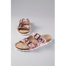 Pantolette ANISTON SHOES, Damen, Gr. 39, beige gebl&uuml;mt, Lederimitat, gebl&uuml;mt, Schuhe Pantolette, Hausschuh, Sommerschuh mit Blumendruck - NEUE KOLLEKTION