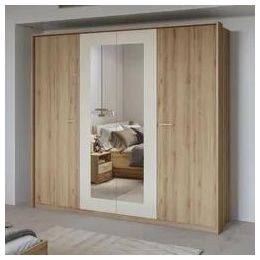 Kleiderschrank Home Affaire "Bitry, W&auml;scheschrank incl. kompletter Innenausstattung", beige, B:232,5cm H:216cm T:63cm, ABS-Kunststoff, FSC-zertifizierter Holzwerkstoff, Glas, Kunststoff, Melamin, Metall, Schr&auml;nke, Kleiderschrank, Kleiderschrank, verstellbare Einlegeb&ouml;den 22 mm stark, tolle Holzoptik