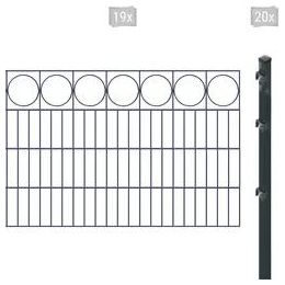Doppelstabmattenzaun Arvotec "ESSENTIAL 80 zum Einbetonieren "Ring" mit Zierleiste", grau (anthrazit), H:80cm, Kunststoff, Stahl, Zaunelemente, Zaunh&ouml;he 80 cm, Zaunl&auml;nge 2 - 60 m