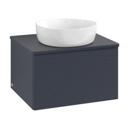 Villeroy & Boch Villeroy und Boch Antao Waschtisch-Unterschrank L29150HG mit Beleuchtung, 1 Auszug, 600 x 360 x 500 mm, Front mit Struktur, Midnight Blue Matt Lacquer / Midnight Blue Matt Lacquer