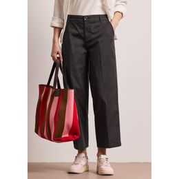 Chinohose Street One, Damen, Gr. 34, L&auml;nge 28, deep earth, Web, 97% Baumwolle, 3% Elasthan, unifarben, comfort fit kn&ouml;chelfrei, Hosen Chinohose, Middle Waist