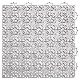 Kunststoff-Fliesen ANDIAMO "Terra Sol, Terrassenfliesen, wetterfest, Made in Switzerland", grau (hellgrau), B:380mm L:380mm, Polypropylen (PP), Hartbodenbel&auml;ge, Klickfliesen, 38x38 cm, Balkon Bodenbelag, UV-best&auml;ndig