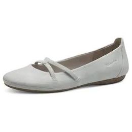 Ballerina Tamaris "Caterina", Damen, Gr. 36 (3,5), quarz, Lederimitat, Schuhe Ballerina, Flats, Festtagsmode, Slipper mit Gummizugriemchen, Topseller