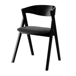 Stuhl HAMMEL FURNITURE "City by Hammel", , schwarz lackiert, schwarz lackiert, schwarz, B:57cm H:76cm T:50cm, Leder, Massivholz, St&uuml;hle, Stuhl, Massivholz, gepolsterte Sitzfl&auml;che, versch. Farbvarianten