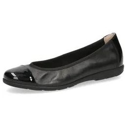 Ballerina Caprice, Damen, Gr. 39, schwarz (schwarz, gl&auml;nzend), Lackleder, Nappaleder, Schuhe Ballerina, Loafer, Slipper, Festtags Schuh mit Lack-Details