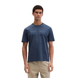 Marc O'Polo T-Shirt MARC O'POLO "aus Organic Cotton", Damen, Gr. L, faded blau, Obermaterial: 100% Baumwolle, unifarben, Basic, regular fit, Rundhals, Umschlagbund, Shirts T-Shirt