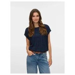 V&eacute;ro Moda T-Shirt VERO MODA "VMMAYA AVA SS TOP JRS VO", Damen, Gr. M, blau (navy blazer), Jersey, Obermaterial: 95% Polyester, 5% Elasthan, unifarben, regular fit normal, Rundhals, Shirts T-Shirt, Materialmix, regular fit