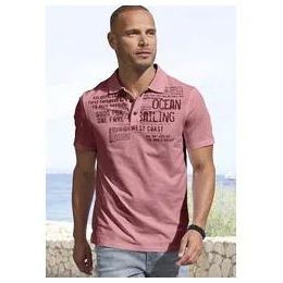Poloshirt John Devin "mit Print", Herren, Gr. XL (56/58), rot (rosenholz), Slub, Obermaterial: 100% Baumwolle, bedruckt, regular fit, Rundhals, abgesteppte Kante, Shirts, Regular-Fit, aus Slub-Qualit&auml;t, mit Print
