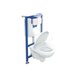Villeroy & Boch Villeroy & Boch O.novo Wand-WC-Combi-Pack 5660D201 mit WC-Element, Bet&auml;tigungsplatte und WC-Sitz, wei&szlig;