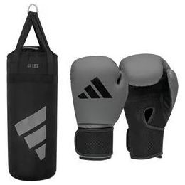 Boxsack Adidas PERFORMANCE, schwarz, grau, Boxs&auml;cke, B/H/L: 75cm, Logo, H:75cm &Oslash;:30cm