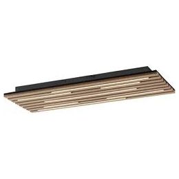 OTTO HOME Deckenleuchte "Ullii Akustikpaneele", braun (holz, natur), 1, H: 5,7cm, 4 Stk., Leuchten, schwarze LED Diffuser, Holz, Akustik, Paneele, 3000K - 80 x 30 cm, Deckenleuchte