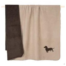 Wohndecke Pad "Cozy up", taupe, cream pony, B:150cm L:200cm, Obermaterial: 70% Baumwolle, 30% Polyacryl, Wohndecken, Wohndecke, Made in Europe