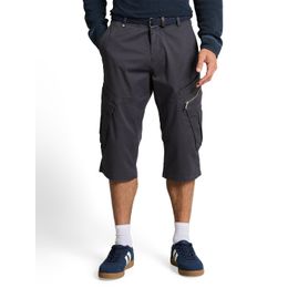 Cargoshorts Tom Tailor, Herren, Gr. 33, N-Gr, grau mini weave print, Web, Obermaterial: 98% Baumwolle, 2% Elasthan, unifarben, regular fit knielang, Hosen, mit Taschen