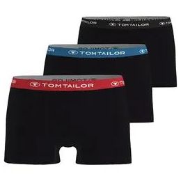 Boxershorts Tom Tailor "Buffer", Herren, Gr. M, schwarz (schwarz, dunkel, uni), Single Jersey, Obermaterial: 95% Baumwolle, 5% Elasthan, unifarben, bequem, Unterhosen, weich, bequem, basic, eng, Logobund, Baumwollmix
