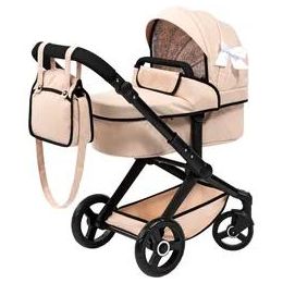Kombi-Puppenwagen BAYER "Xeo", schleife beige, Puppenwagen, KinderB:37cm H:73cm T:68cm, Kunststoff, Metall, Stoff, B:37cm H:73cm T:68cm