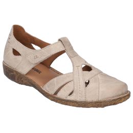 Klettschuh Josef Seibel "ROSALIE 29", Herren, Gr. 40, beige (creme), Leder, Schuhe Klettschuh, Spangenschuh, Sandale, Komfortschuh mit modischer T-Spange