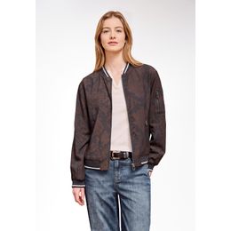 Blouson STREET ONE STUDIO, Damen, Gr. 34, mahogany braun, Stoff, Obermaterial: 87% Viskose, 13% Polyester; Futter: 100% Polyester, normal normal, Rundhals, B&uuml;ndchen, Jacken Blouson, Rundhalsausschnitt