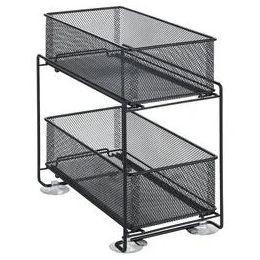 Auszug Wenko "Modell Gioma", schwarz, B:18,5cm H:34cm T:35cm, Metall, Schubladen, Auszug, Schubladenregal, Organizer mit 2 Etagen, f&uuml;r Unterschr&auml;nke & Regale
