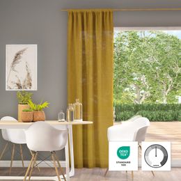 Neutex for you! Vorhang NEUTEX FOR YOU "Mara-ECO" Gr. 1, gelb, B:144cm H:245cm, Jacquard, Polyester, Gardinen