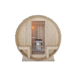 Fasssauna Sanotechnik "&raquo;BERGEN&laquo;", braun (holz), Saunaofen, 8 kW, Saunen, geeignet f&uuml;r 4 Personen, Fichetnholz