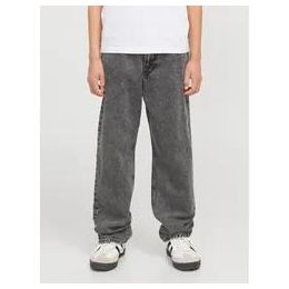 Jack & Jones Relax-fit-Jeans JACK & JONES JUNIOR "JJICHRIS ist bequem und vielseitig kombinierbar", Jungen, Gr. 146, N-Gr, grau (grau denim), Denim/Jeans, Obermaterial: 100% Baumwolle, unifarben, relaxed fit kn&ouml;chellang, Jeans, unifarben, modisch, relaxed fit, Denim