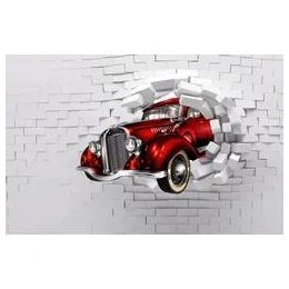 Fototapete papermoon "3D ABSTRAKT DESIGN-VINTAGE OLDTIMER WANDDEKO XXL", bunt, B:4,5m L:2,8m, Vlies, Tapeten