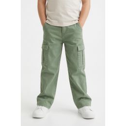 Cargohose KIDS Only "KOGYARROW-VOX STR CARGO PANT PNT NOOS", M&auml;dchen, Gr. 122, N-Gr, gr&uuml;n (hedge gr&uuml;n), Web, Obermaterial: 98% Baumwolle, 2% Elasthan, unifarben, regular fit kn&ouml;chellang, Hosen Cargohose