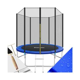 TecTake&reg; Trampolin, &Oslash; 244 cm, GS zertifiziert, Randabdeckung, inklusive Einstiegsleiter