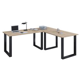 Vcm Vcm Holz Schreibtisch Eckschreibtisch schlicht 190x160 L Form links oder rechts Arbeitstisch Platte 80 cm tief Computertisch B&uuml;rom&ouml;bel - Lona U